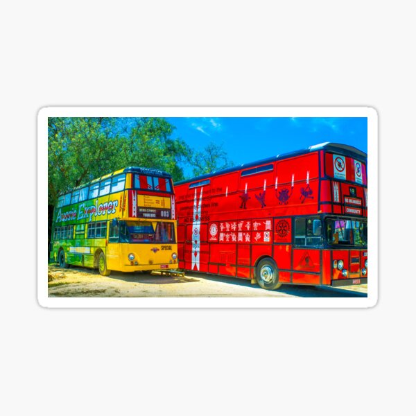 "Double-Decker Buses" Sticker for Sale by sjphotocomau | Redbubble