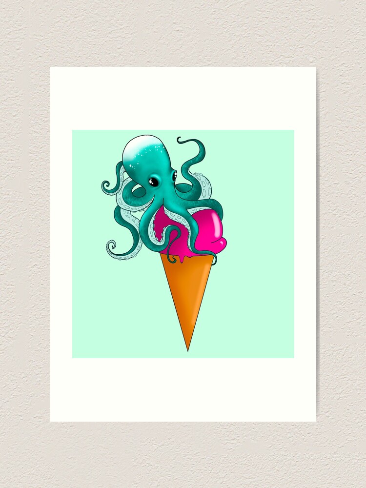 "Frozen octopus octopus ice cream" Art Print for Sale by Fresh777 ...