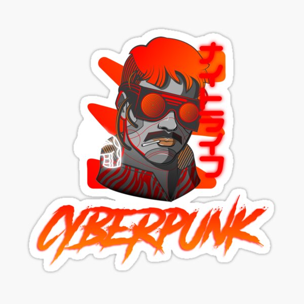 "Cyberpunk cool guy" Sticker for Sale by Batartiste | Redbubble