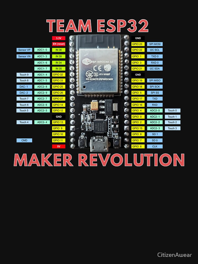 "Maker Revolution: Team ESP32" Pullover Hoodie for Sale by CitizenAwear | Redbubble