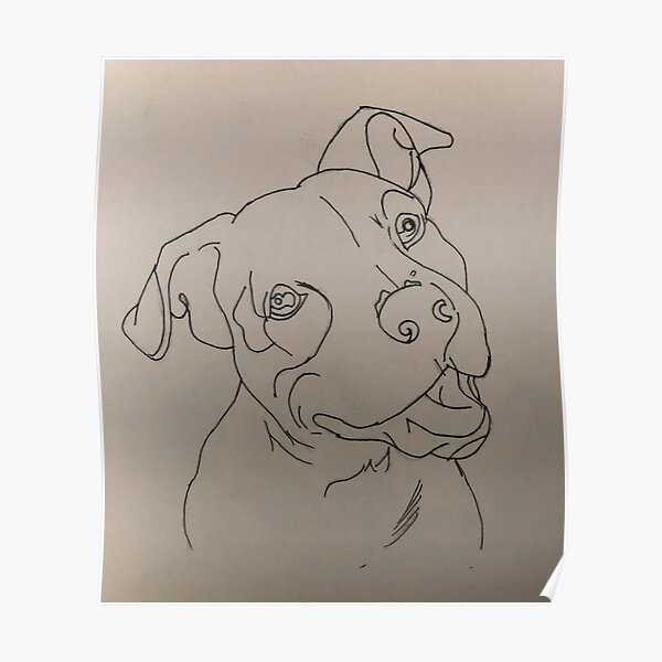 "pitbull line drawing" Poster by torisart31 | Redbubble