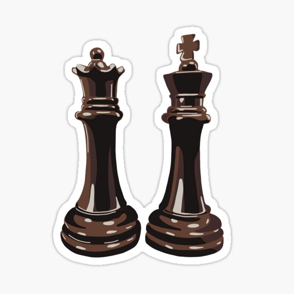 "Queen and King Chess pieces" Sticker for Sale by jlrobertsart | Redbubble