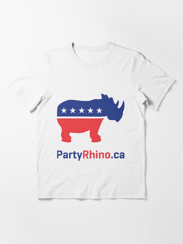 "Rhino Party Logo 2019" Essential T-Shirt by Parti Rhinocéros du Canada ...