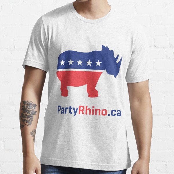 "Rhino Party Logo 2019" Essential T-Shirt by Parti Rhinocéros du Canada ...