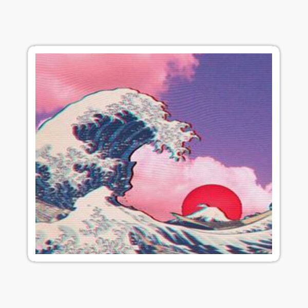 "The great wave in pink aesthetic " Sticker for Sale by sweetwaves ...