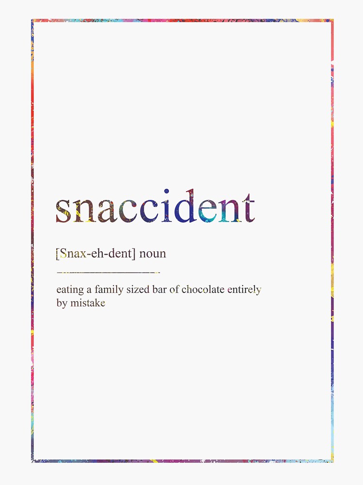 "SNACCIDENT 507 Watercolor Map Yoga Quote Definitio" Sticker by ...