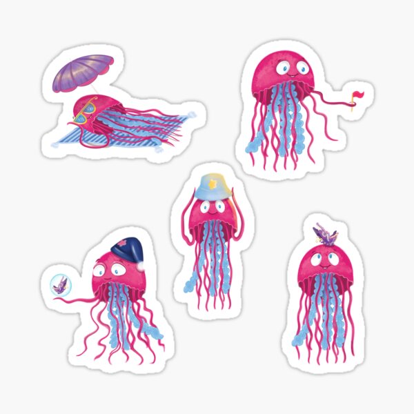 "Hilarious Jellyfish Sticker Pack" Sticker for Sale by Sinfamous ...