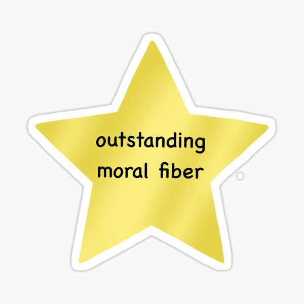 "Gold Star for Outstanding Moral Fiber" Sticker for Sale by jekel1hr ...