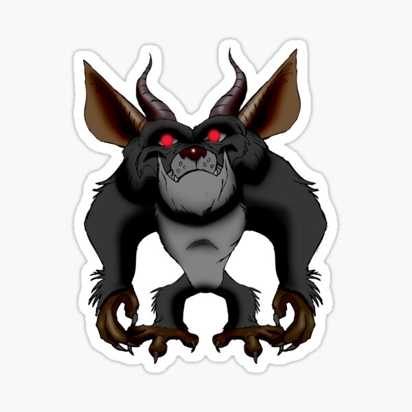 "GREY DEMON" Sticker by wickedcartoons | Redbubble