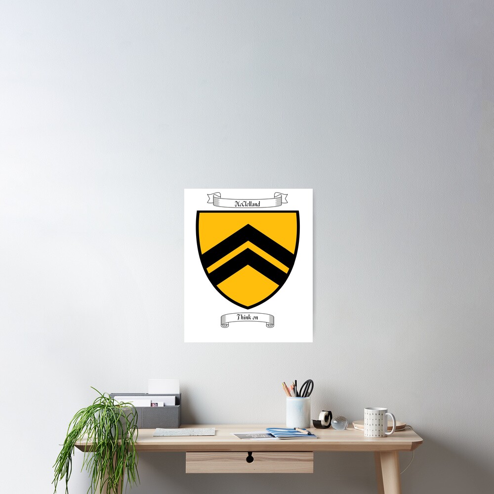 "McClelland Family Crest Coat of Arms - Think On" Poster for Sale by ...