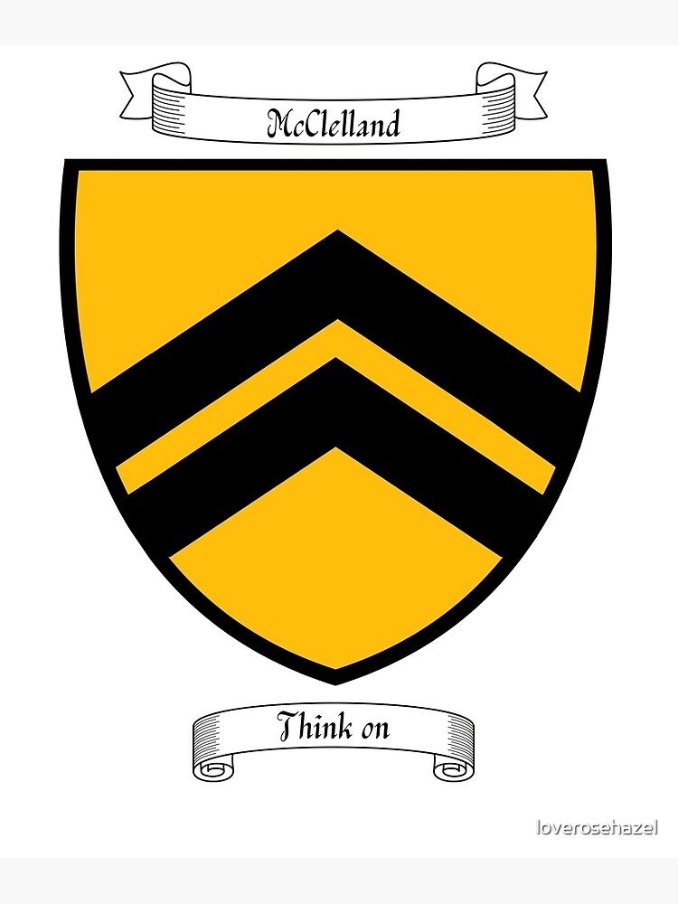 "McClelland Family Crest Coat of Arms - Think On" Poster for Sale by ...