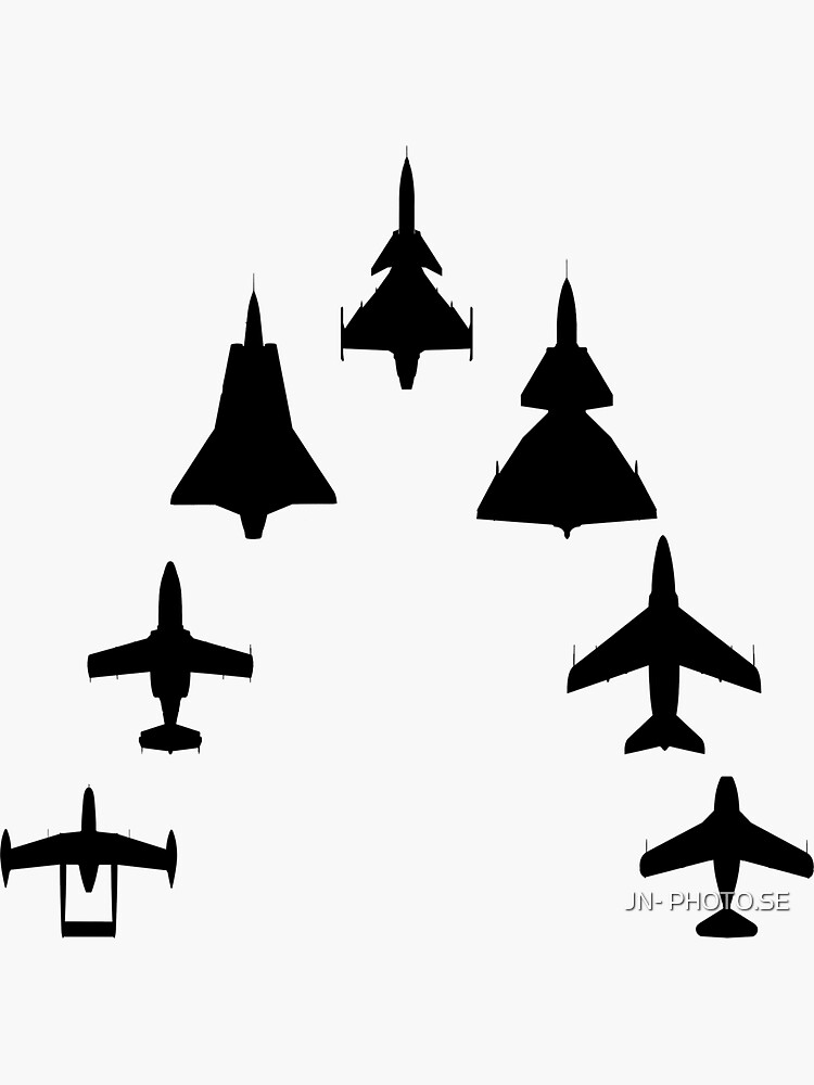 "SAAB jet fighter generations" Sticker for Sale by jnphotose | Redbubble