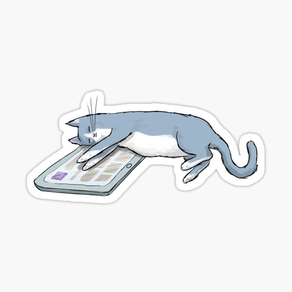 "Study Companion Cat" Sticker for Sale by sethdraws | Redbubble