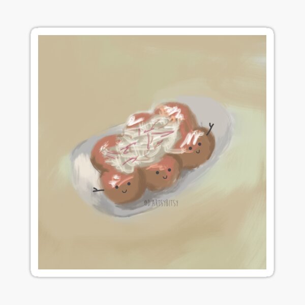 "cute takoyaki" Sticker for Sale by dartsybitsy | Redbubble