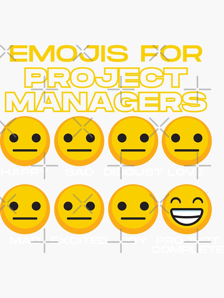 "Emojis for Project Managers Funny Work Career" Sticker for Sale by ...