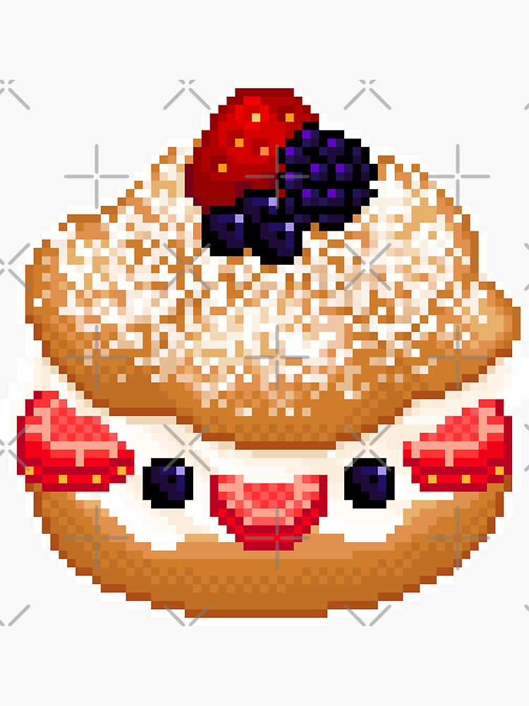 "Fancy Pixel Cream Puff" Sticker for Sale by ShadedPenumbra | Redbubble