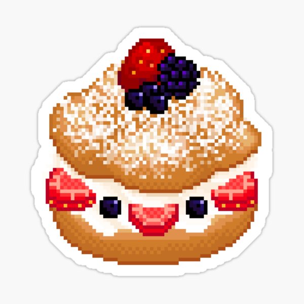 "Fancy Pixel Cream Puff" Sticker for Sale by ShadedPenumbra | Redbubble