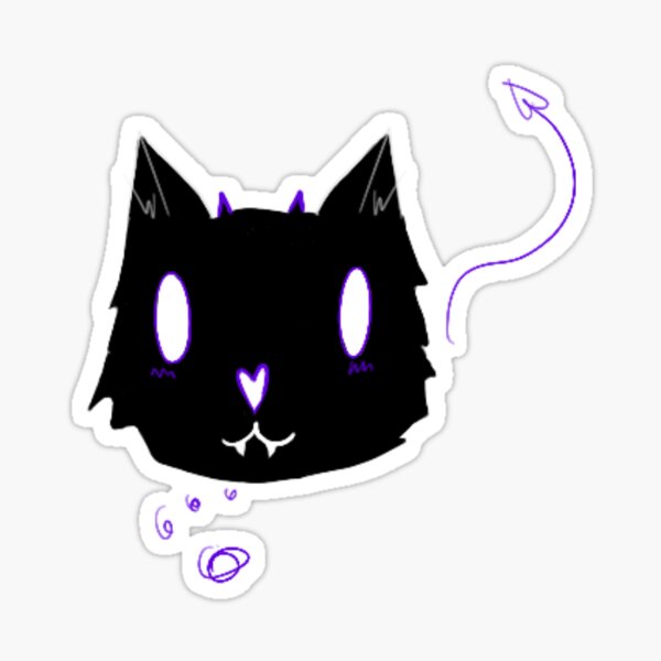 "Minimalist Demon Kitten" Sticker for Sale by synnar-tistry | Redbubble