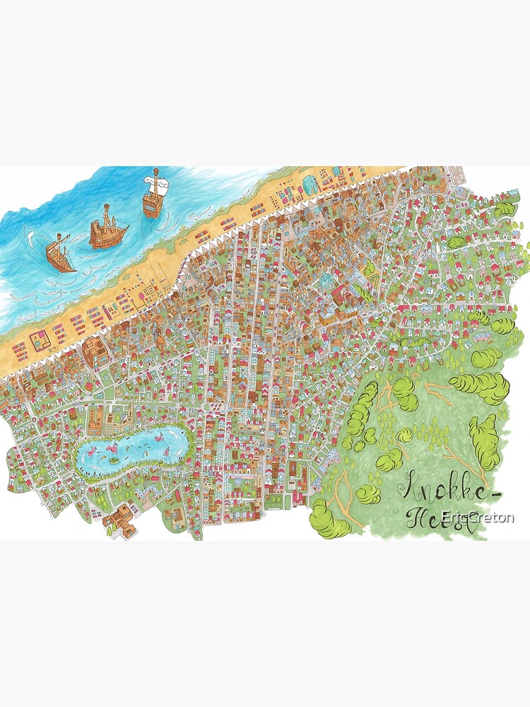 Poster « Knokke Heist plan de ville », par EricCreton | Redbubble