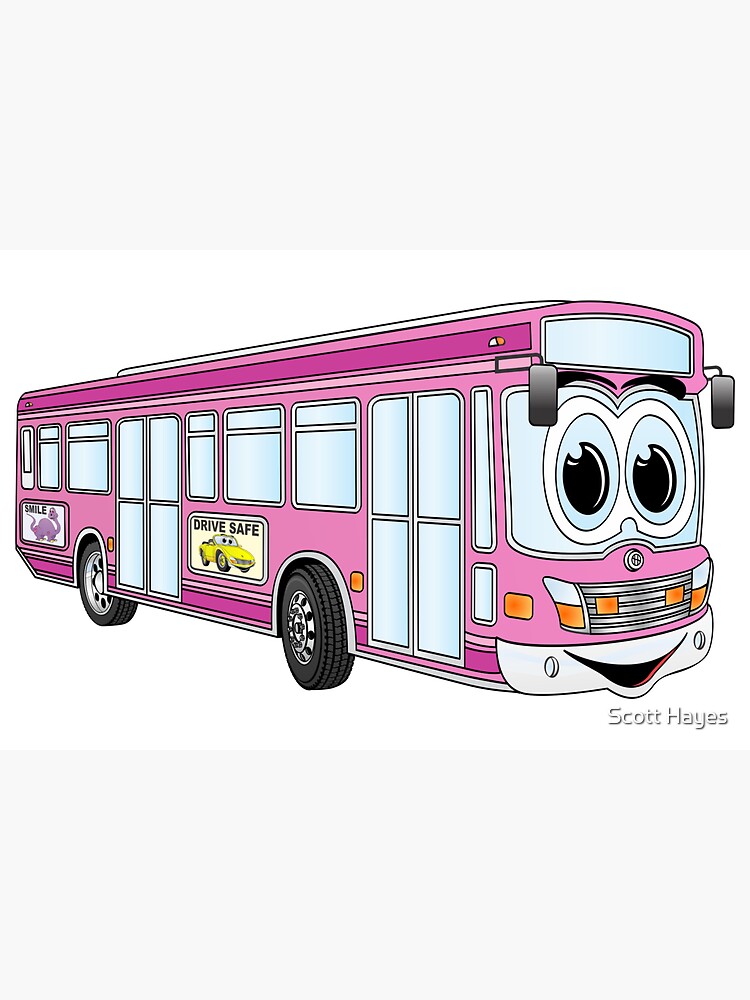 Póster «Dibujos animados de Pink City Bus» de Graphxpro | Redbubble