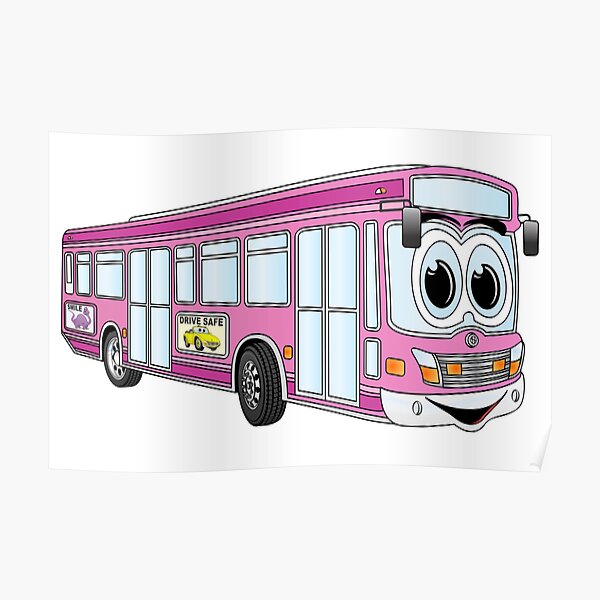 Póster «Dibujos animados de Pink City Bus» de Graphxpro | Redbubble