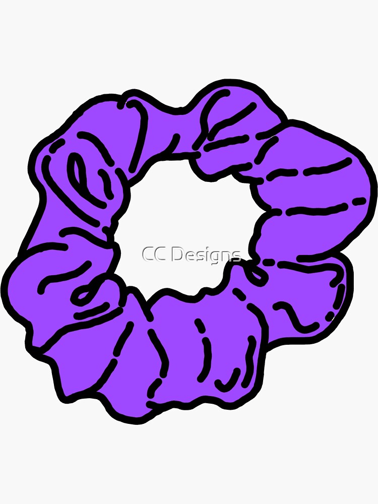 "Cute Purple Scrunchie" Sticker for Sale by Celyn-Chuah | Redbubble