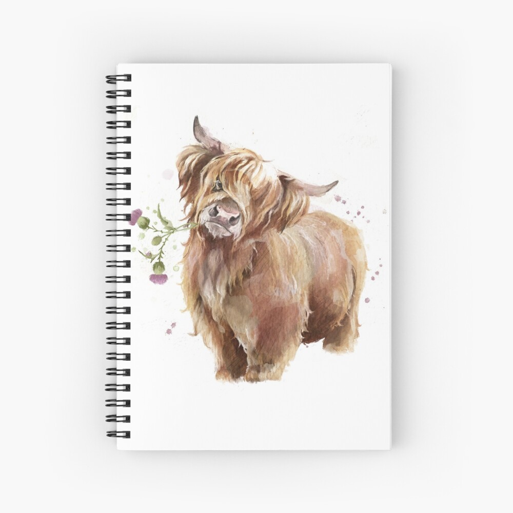 "Highland Cow" Spiral Notebook by AmeliaPlayer | Redbubble