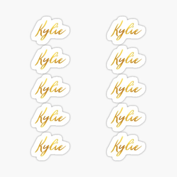 "Kylie Name Hand Lettering in Faux Gold Letters, Pack of 10" Sticker ...