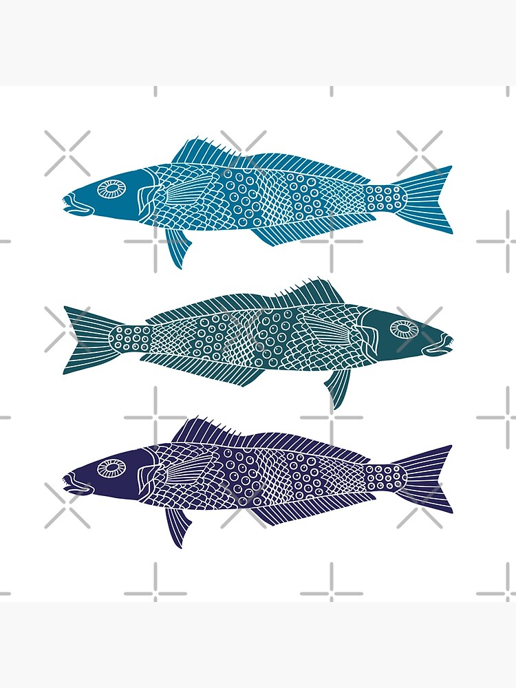"Serious Fish // Go Your Own Way // Folk Art // Black and White // Line ...