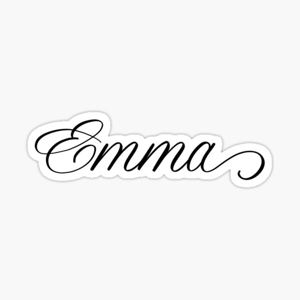 "Custom Calligraphy Name: Emma" Sticker by the-rose-zone | Redbubble