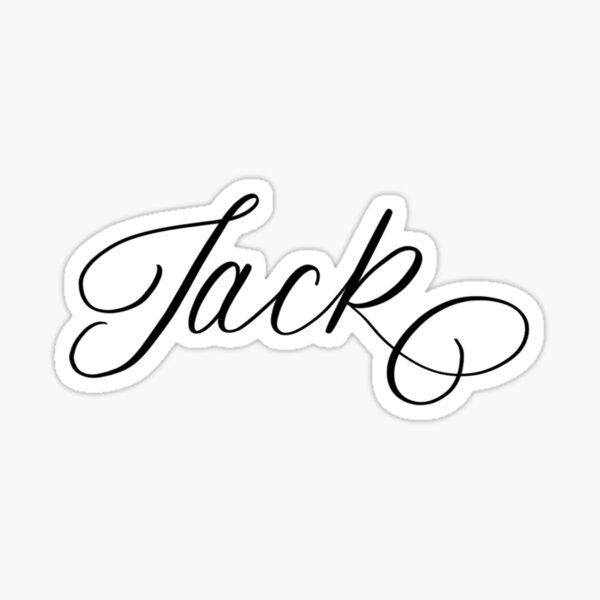 "Custom Calligraphy Name: Jack" Sticker by the-rose-zone | Redbubble