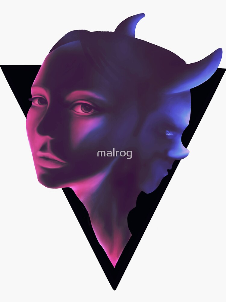 "Two-face" Sticker by malrog | Redbubble