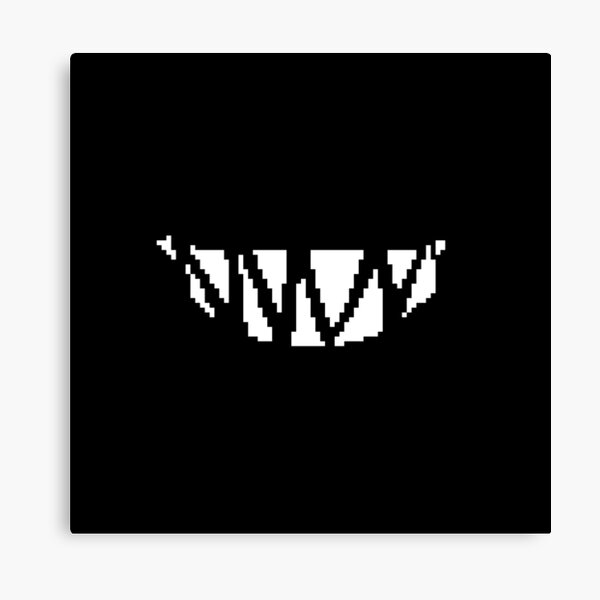 "Ela Logo's Mouth Pixel Art Face Mask (Black Version)" Canvas Print for ...