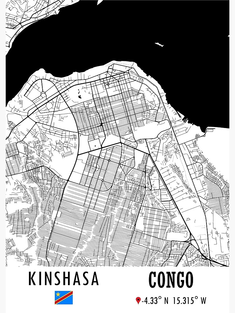 "Kinshasa, CONGO Road Map Art - Earth Tones" Poster by hatimelhag ...