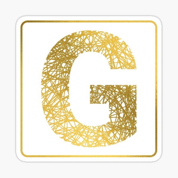 "G capital letter (Golden)" Sticker by Raziya | Redbubble