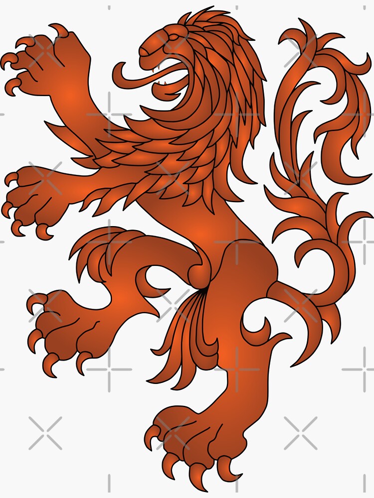 "Dutch Lion (Bronze/Black Outline)" Sticker by Beardycat | Redbubble