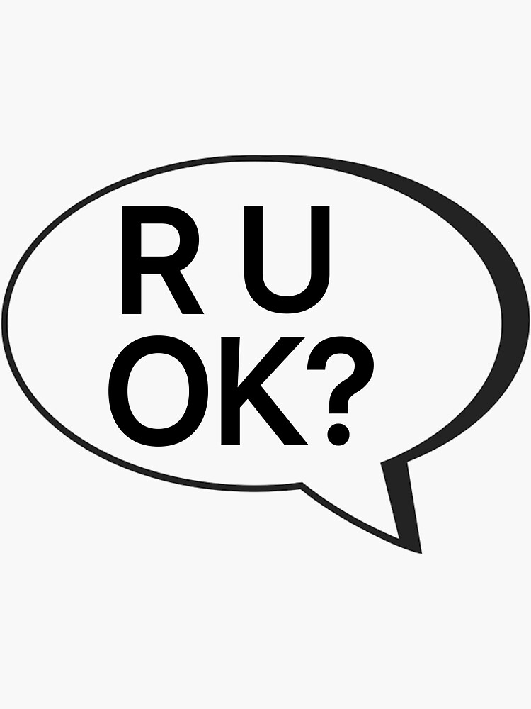 "R U OK? speech bubble" Sticker for Sale by joniIllusion | Redbubble