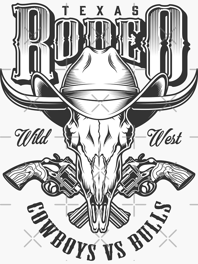 "American Rodeo Wild West" Sticker for Sale by renju1902 | Redbubble