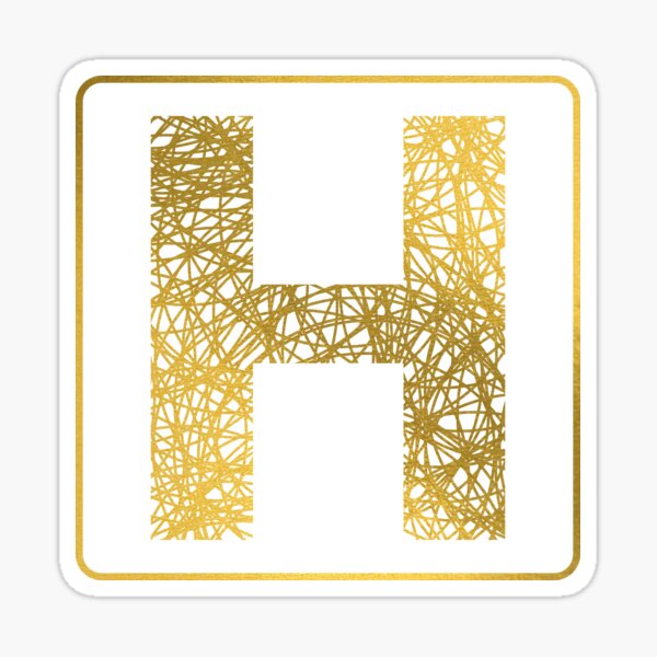 "H capital letter (Golden)" Sticker for Sale by Raziya | Redbubble