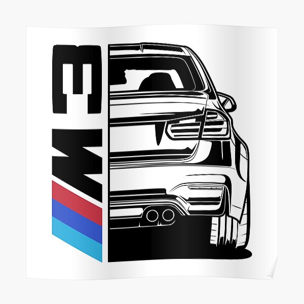 "M3 F30 line art illustration" Poster for Sale by idrdesign | Redbubble
