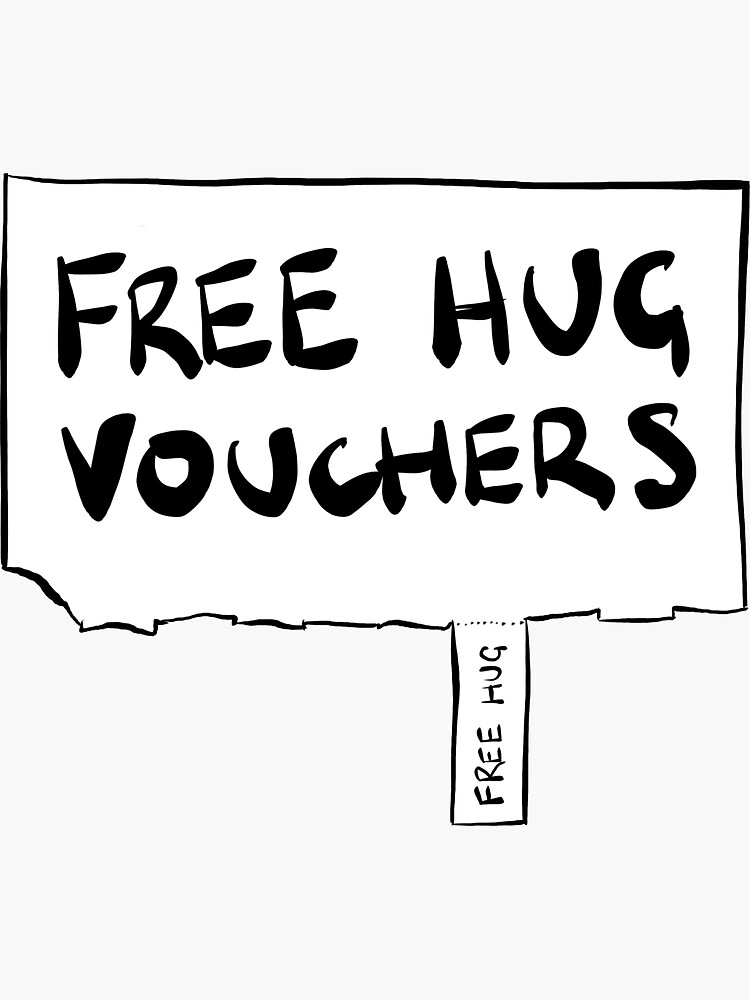 "Free hug vouchers" Sticker for Sale by haydnmariu | Redbubble