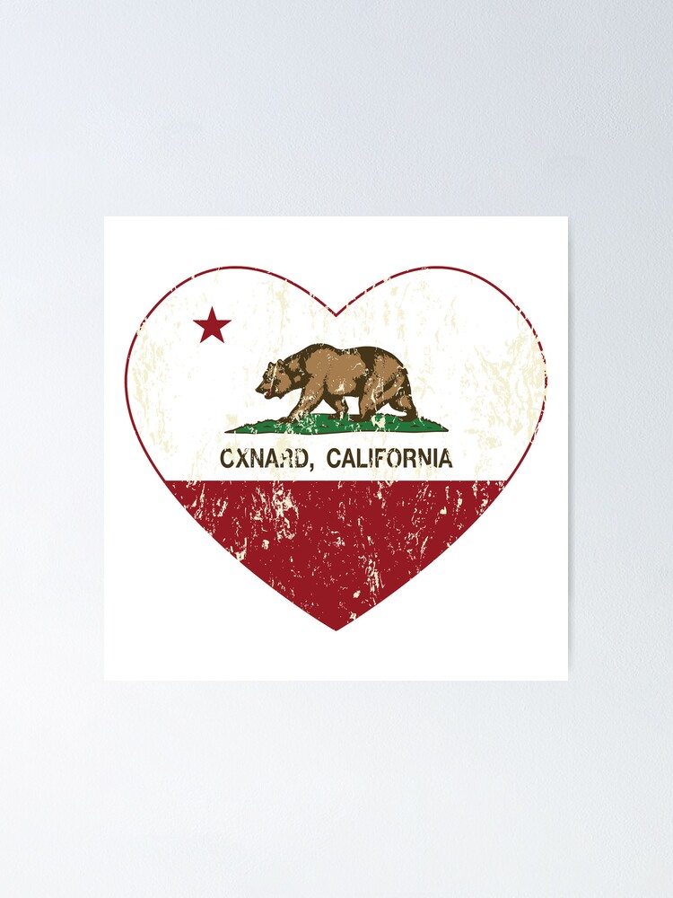 "Oxnard California Love Heart Distressed" Poster for Sale by NorCal ...