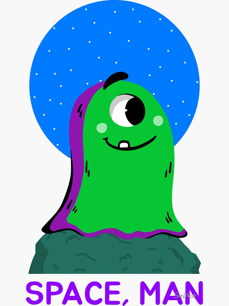 "Cute Alien / Martian" Sticker for Sale by Smirkle | Redbubble