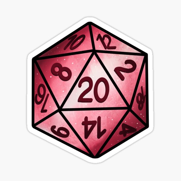"Pink Stars D20" Sticker by SugarAndLime | Redbubble