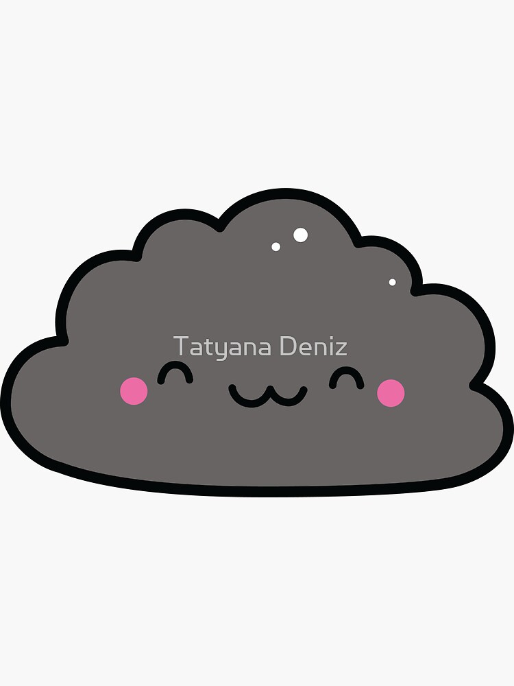 "Stormy Kawaii Cloud for Halloween by Tatyana Deniz" Sticker for Sale ...