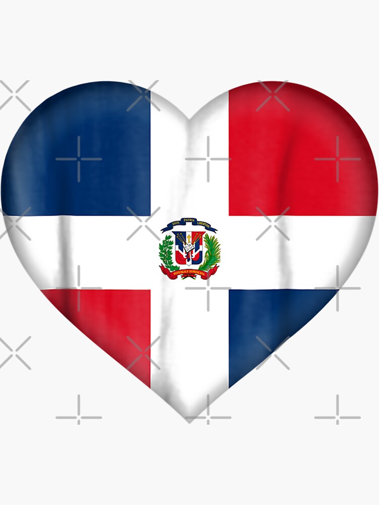 "I Love Dominican Republic Dominican Flag Heart Outfit" Sticker for ...