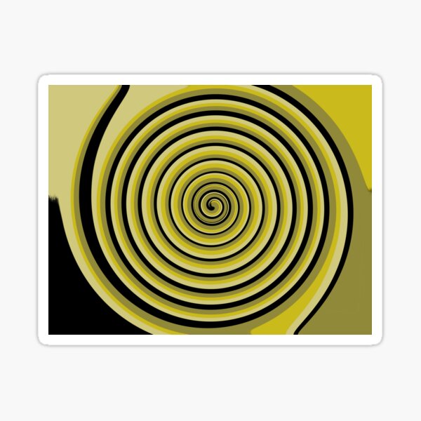 "Trippy Yellow Spiral " Sticker for Sale by TheHattery | Redbubble