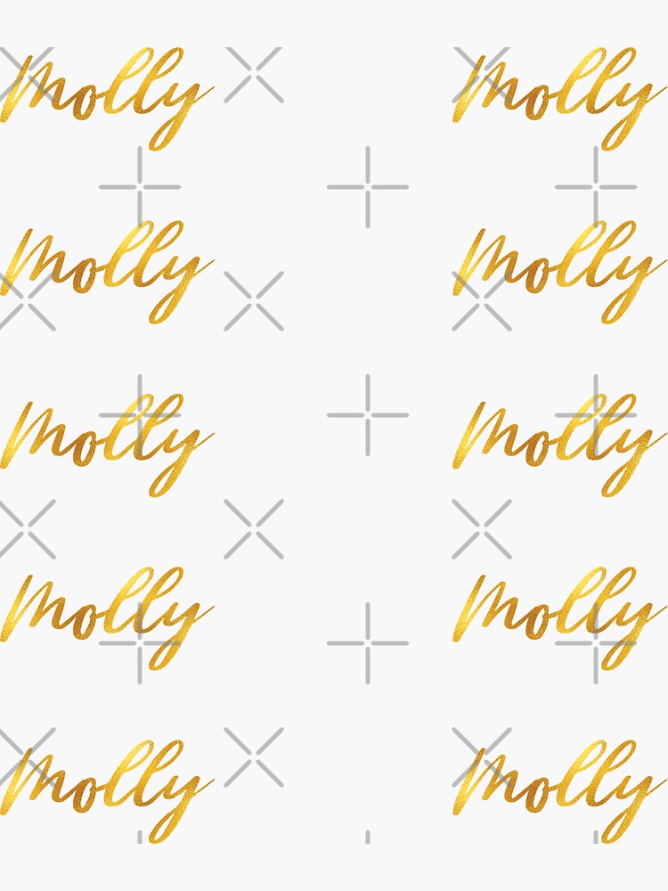 "Molly Name Hand Lettering in Faux Gold Letters, Pack of 10" Sticker ...