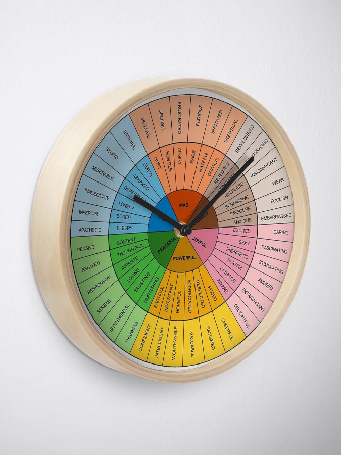 "Wheel Of Emotions " Clock for Sale by rejebolla | Redbubble