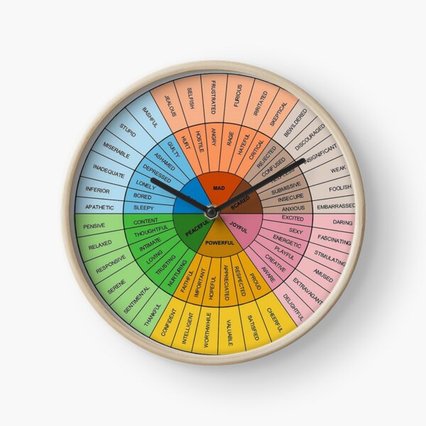 "Wheel Of Emotions " Clock for Sale by rejebolla | Redbubble
